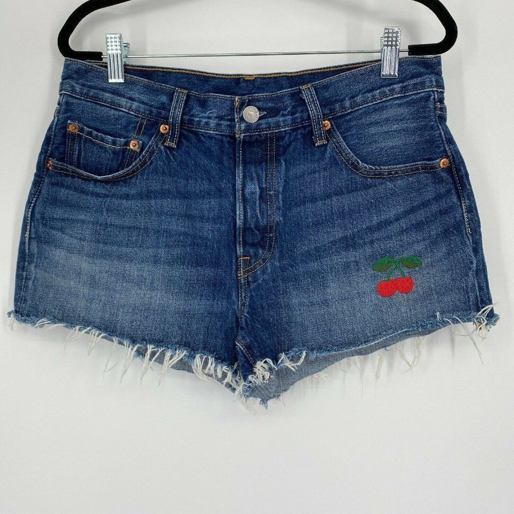 Levi’s 501 Cherry Patch Cutoff Jean Shorts Women's Si… - Gem